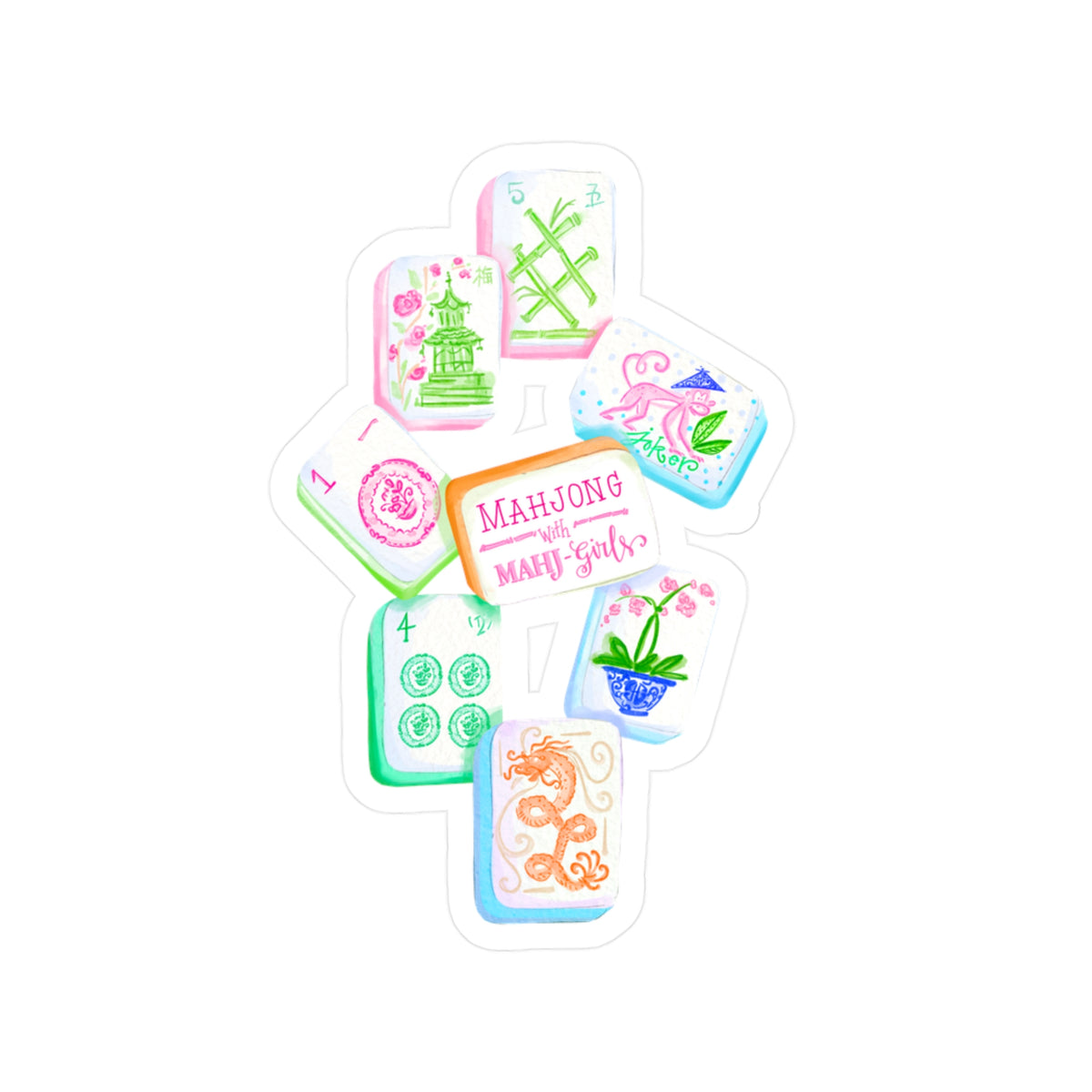 Mahjong Die Cut Vinyl Decal – TomTom and Company