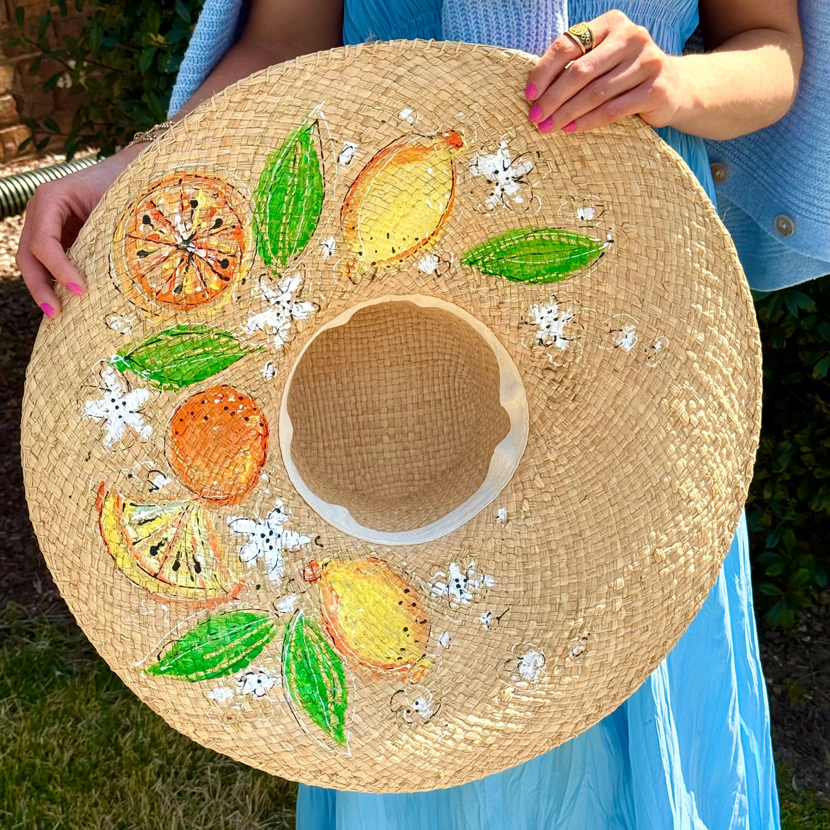 Hand-Painted Monogrammed Sun Hat – TomTom and Company