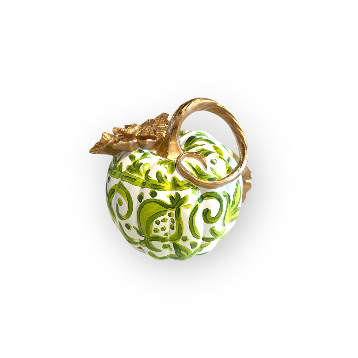 Hand-Painted Gilded Pumpkin - Green (Small) – TomTom and Company