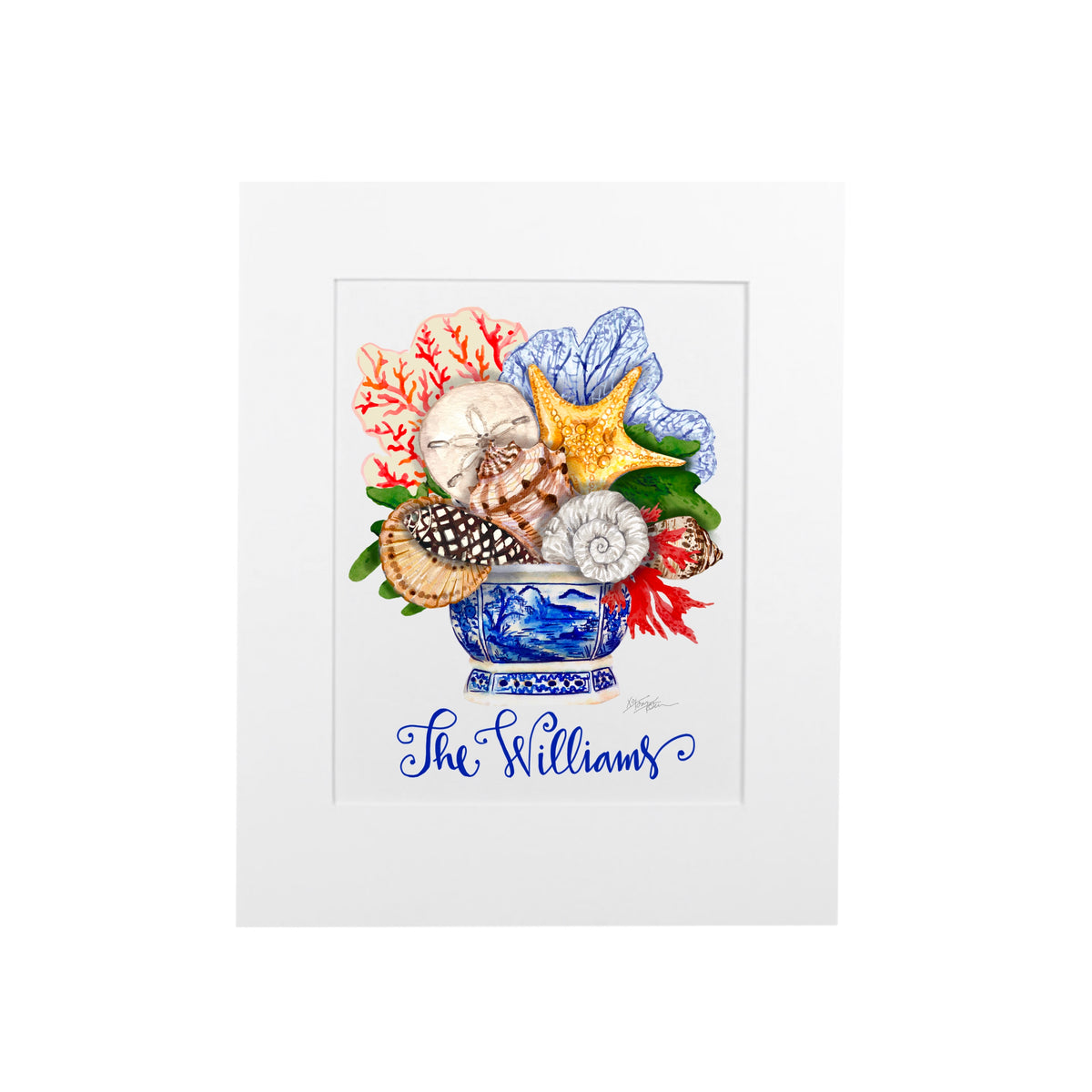 Personalized “Seashells and Chinoiserie” Print – TomTom and Company