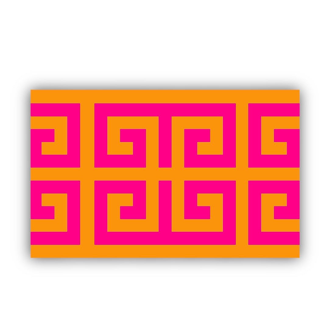"Greek Key" Pink and Orange Door Mat – TomTom and Company